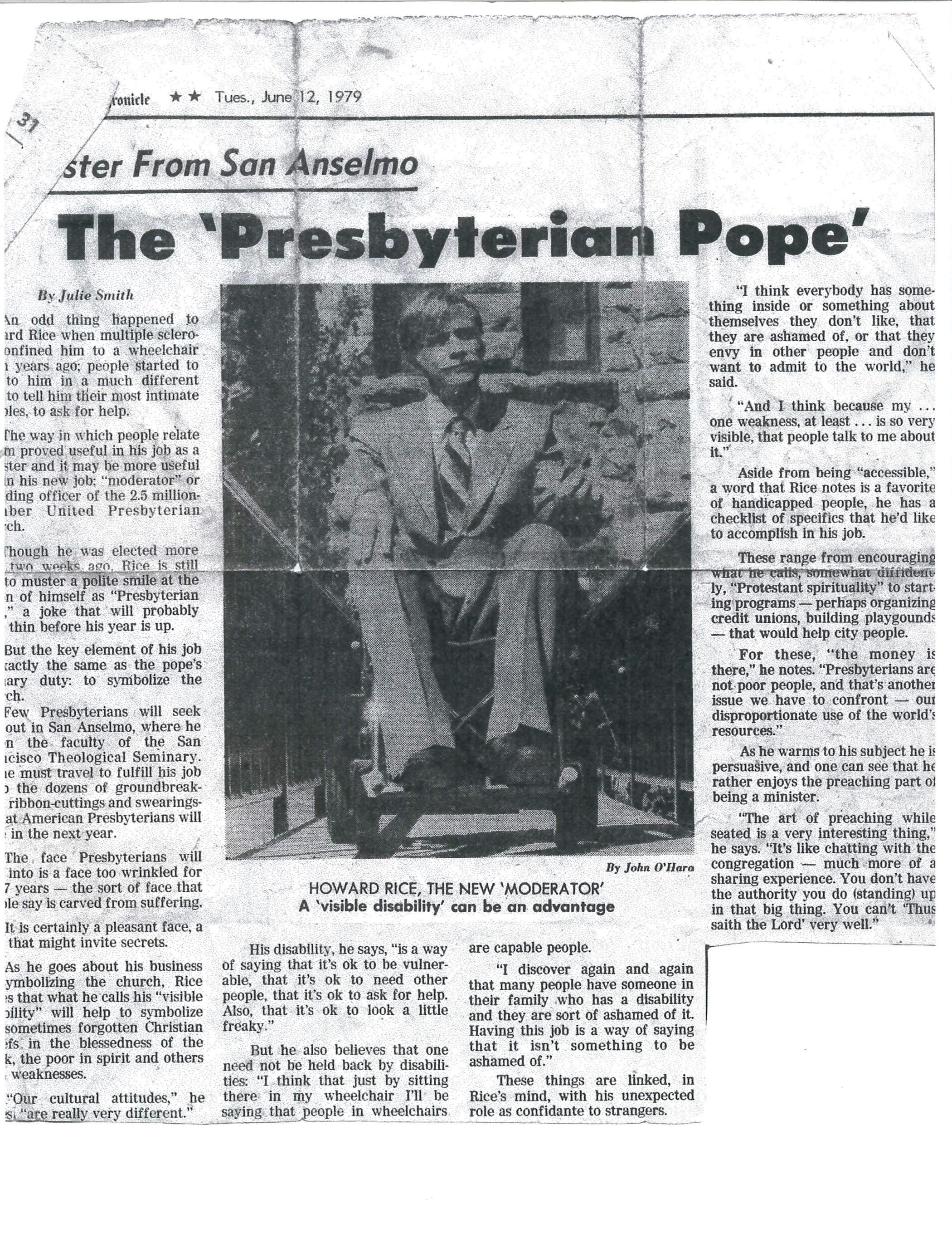 Now Processed: Howard Rice Papers | Presbyterian Church (U.S.A.)
