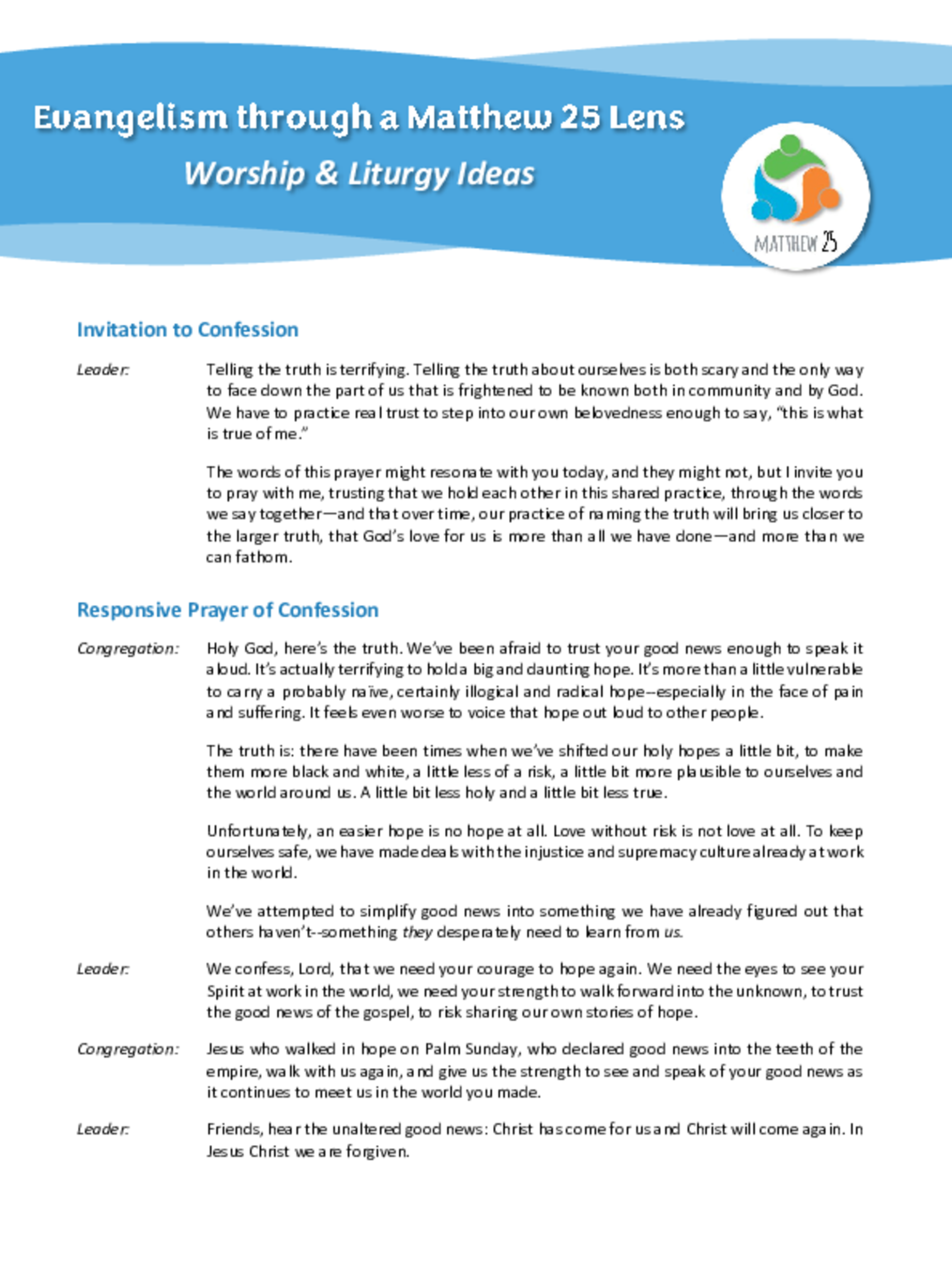 Worship and Liturgy Ideas | Presbyterian Church (U.S.A.)