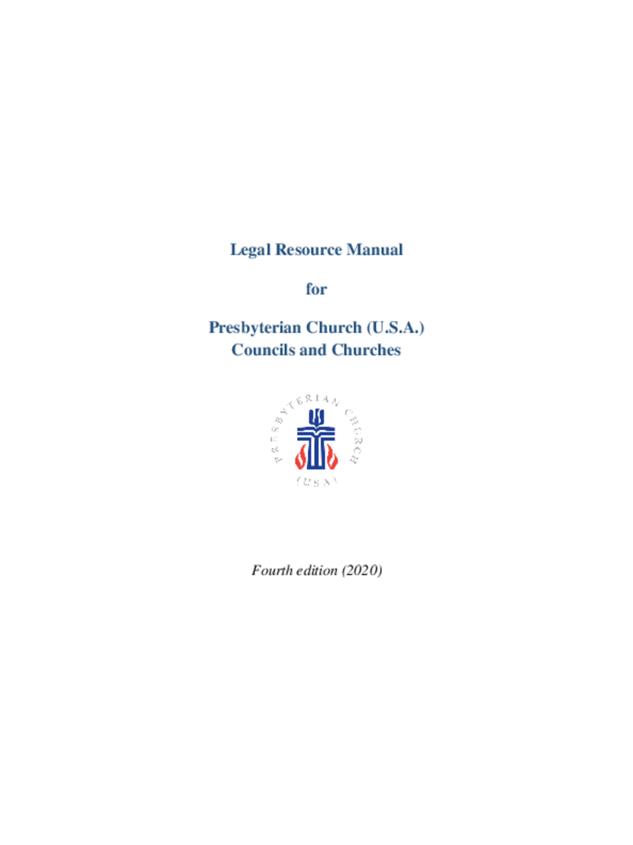 Legal Resource Manual for Presbyterian Church (U.S.A.) Mid Councils and ...