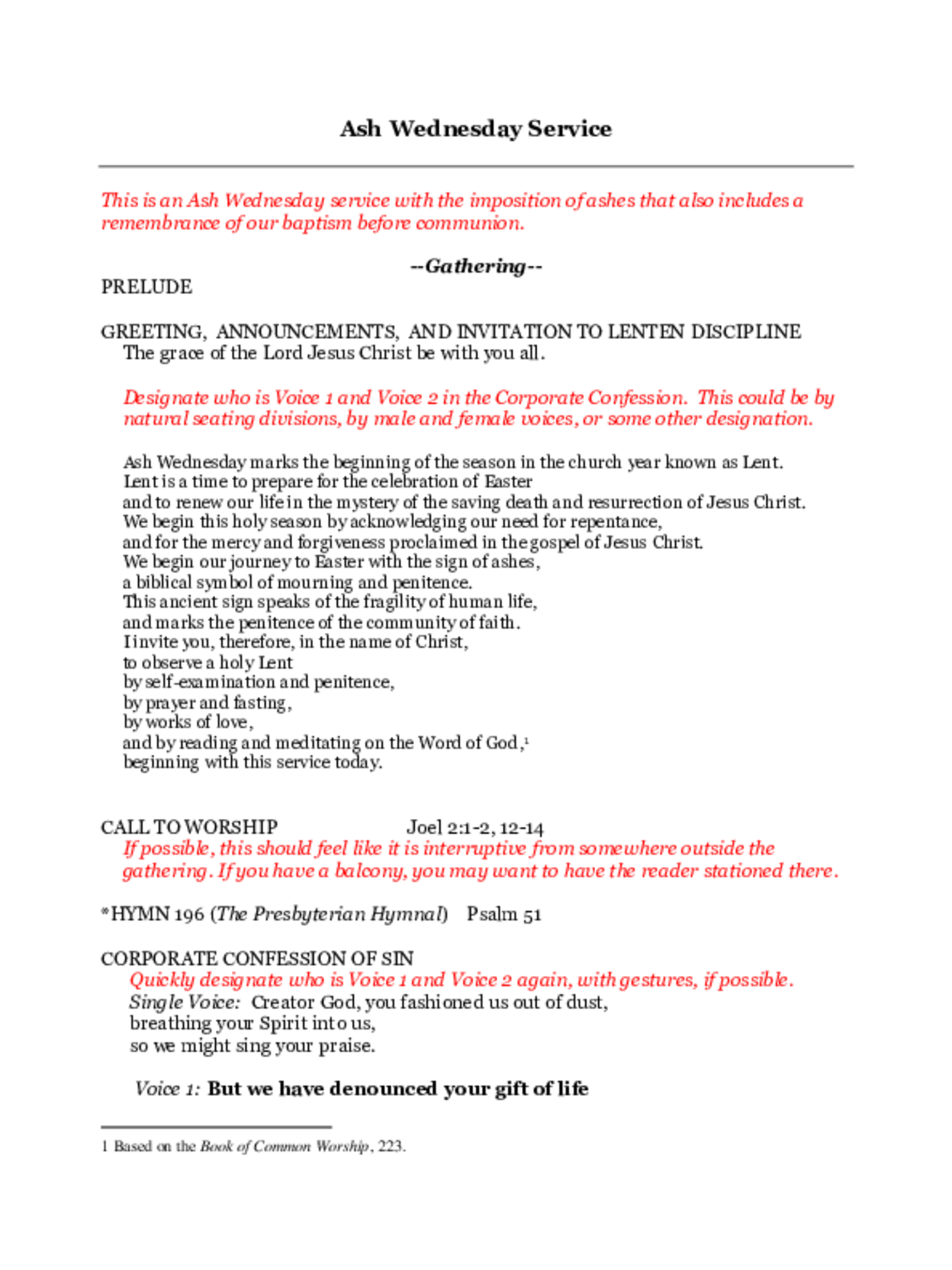 Ash Wednesday Service (Baptized Dust) | Presbyterian Church (U.S.A.)