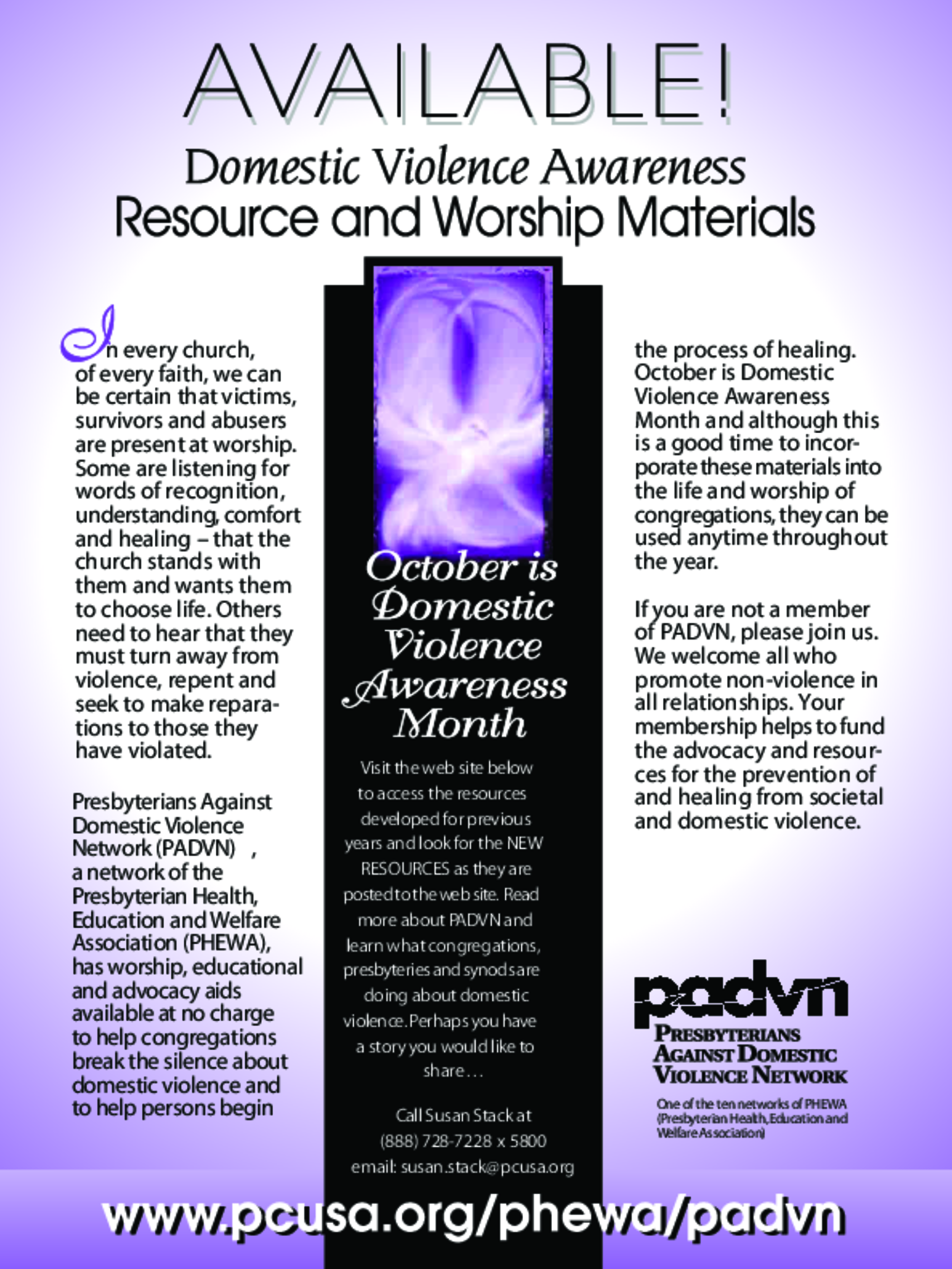 Domestic violence awareness flier (color) | Presbyterian Church (U.S.A.)