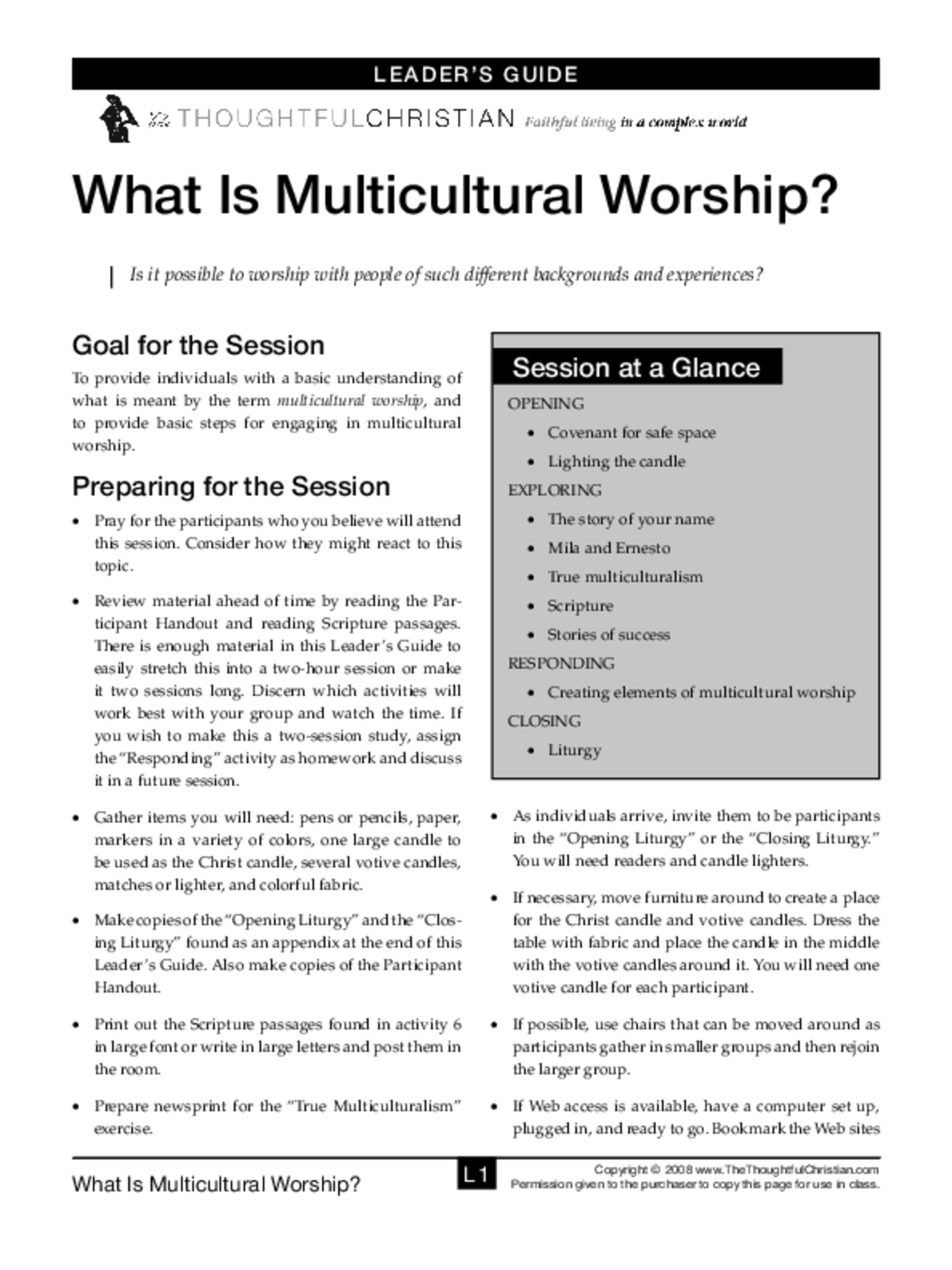 What Is Multicultural Worship? Leader Guide | Presbyterian Church (U.S.A.)