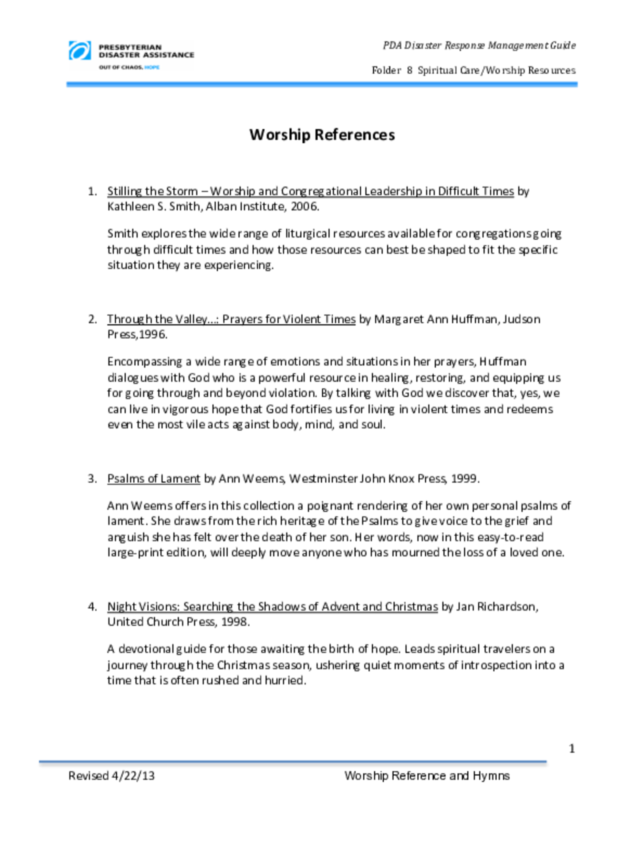 Worship References and Hymns | Presbyterian Church (U.S.A.)