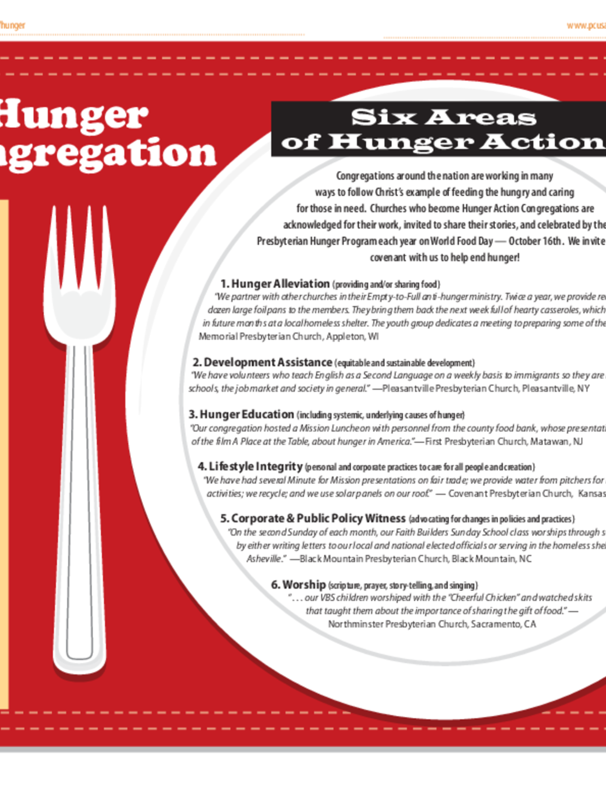 Become a Hunger Action Congregation poster | Presbyterian Church (U.S.A.)