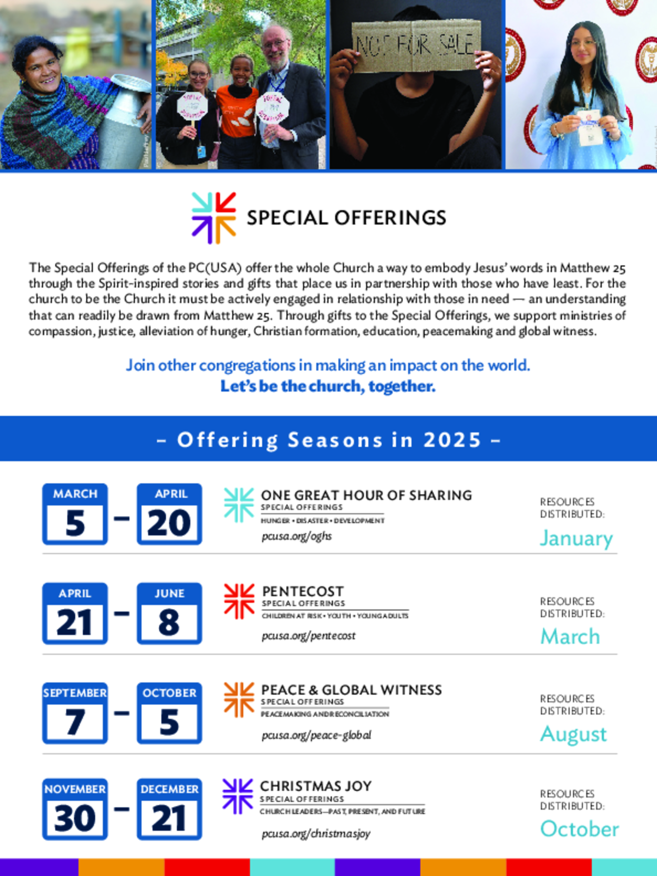 2025 Special Offerings Calendar | Presbyterian Church (U.S.A.)