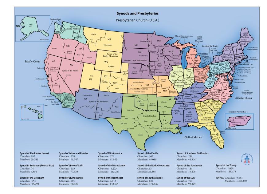 Synod & Presbytery Map | Presbyterian Church (U.S.A.)
